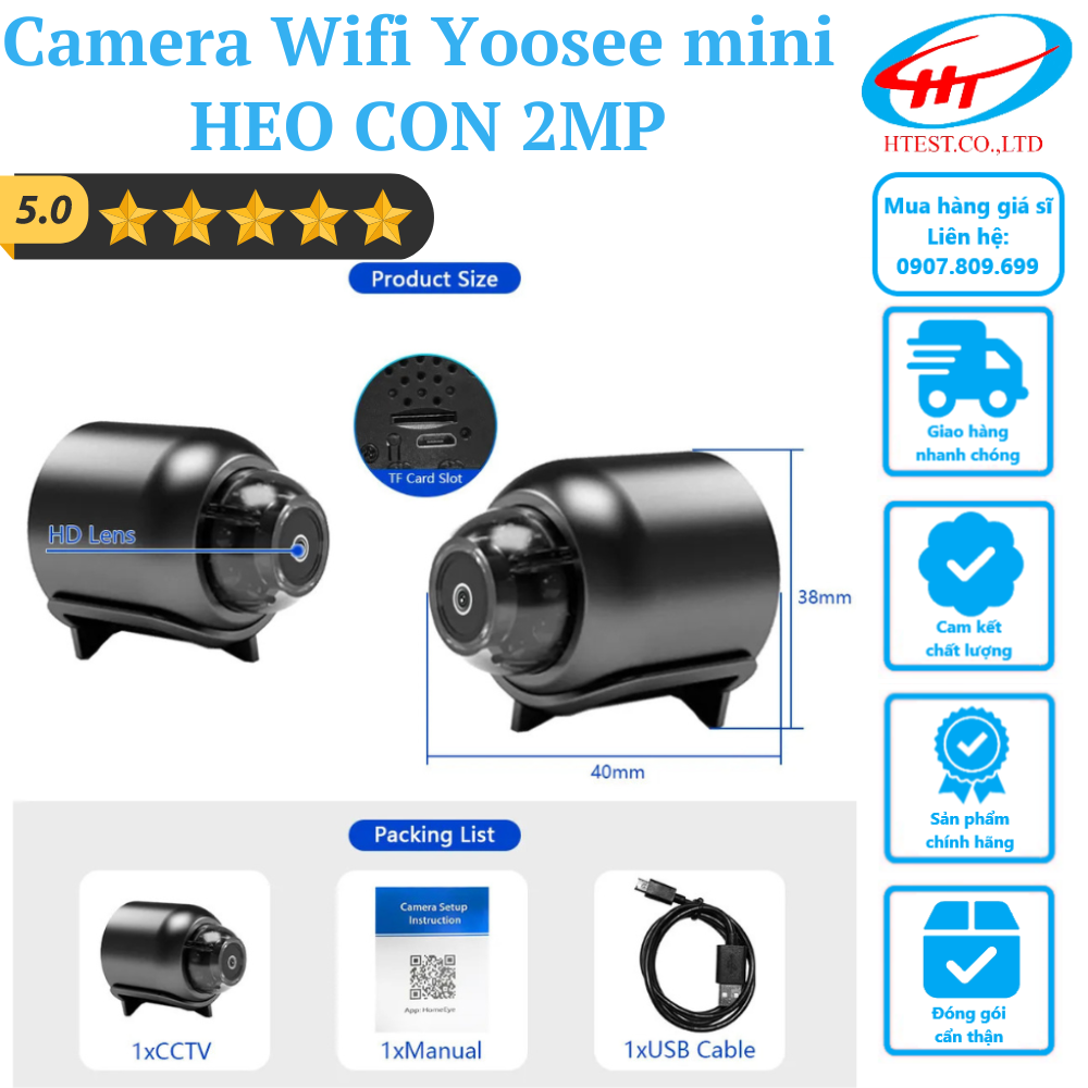 Camera Wifi Yoosee mini HEO CON 2MP – sử dụng app YsxLite — BH 6 tháng – Hoàng Thịnh
